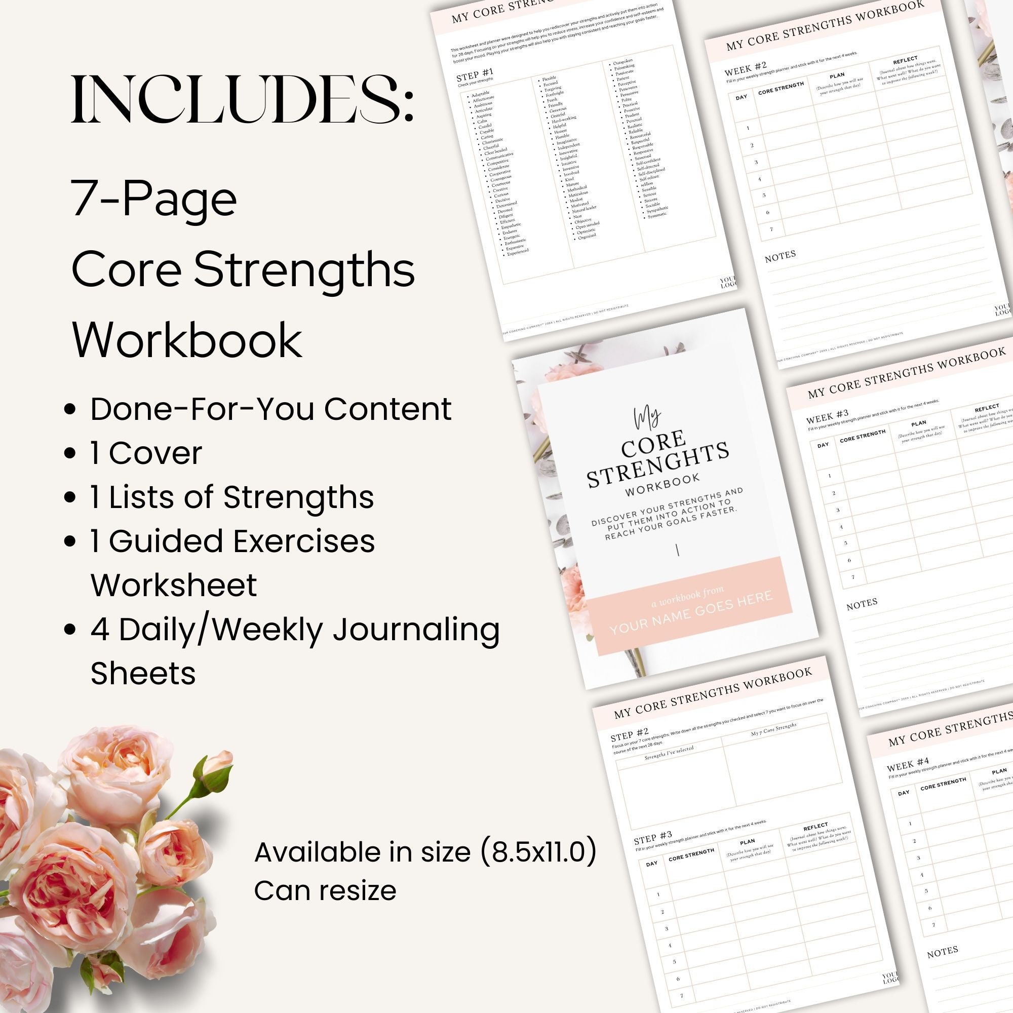 Client Strengths Assessment Tool, Coaching Worksheet Template Canva ...
