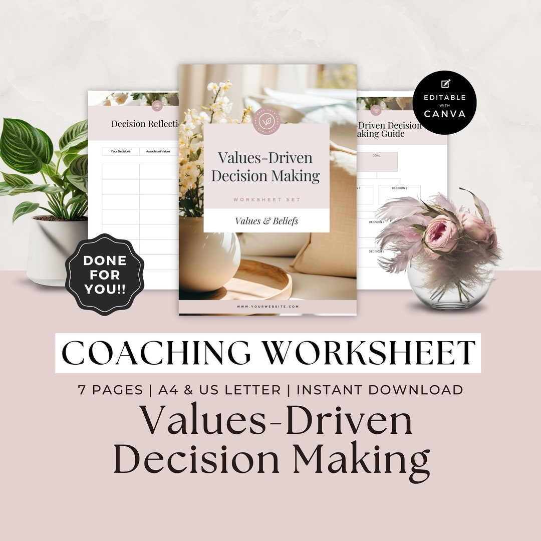 Coaching Worksheet Template, Life Coach Workbook, Self Discovery ...
