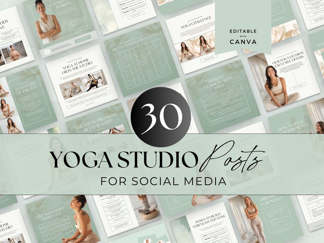 Yoga Studio Social Media Posts With Done for You Content, Instant ...