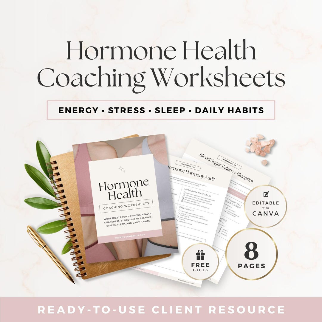 Hormone Health Worksheets Canva Template for Women’s Wellness Coaches ...