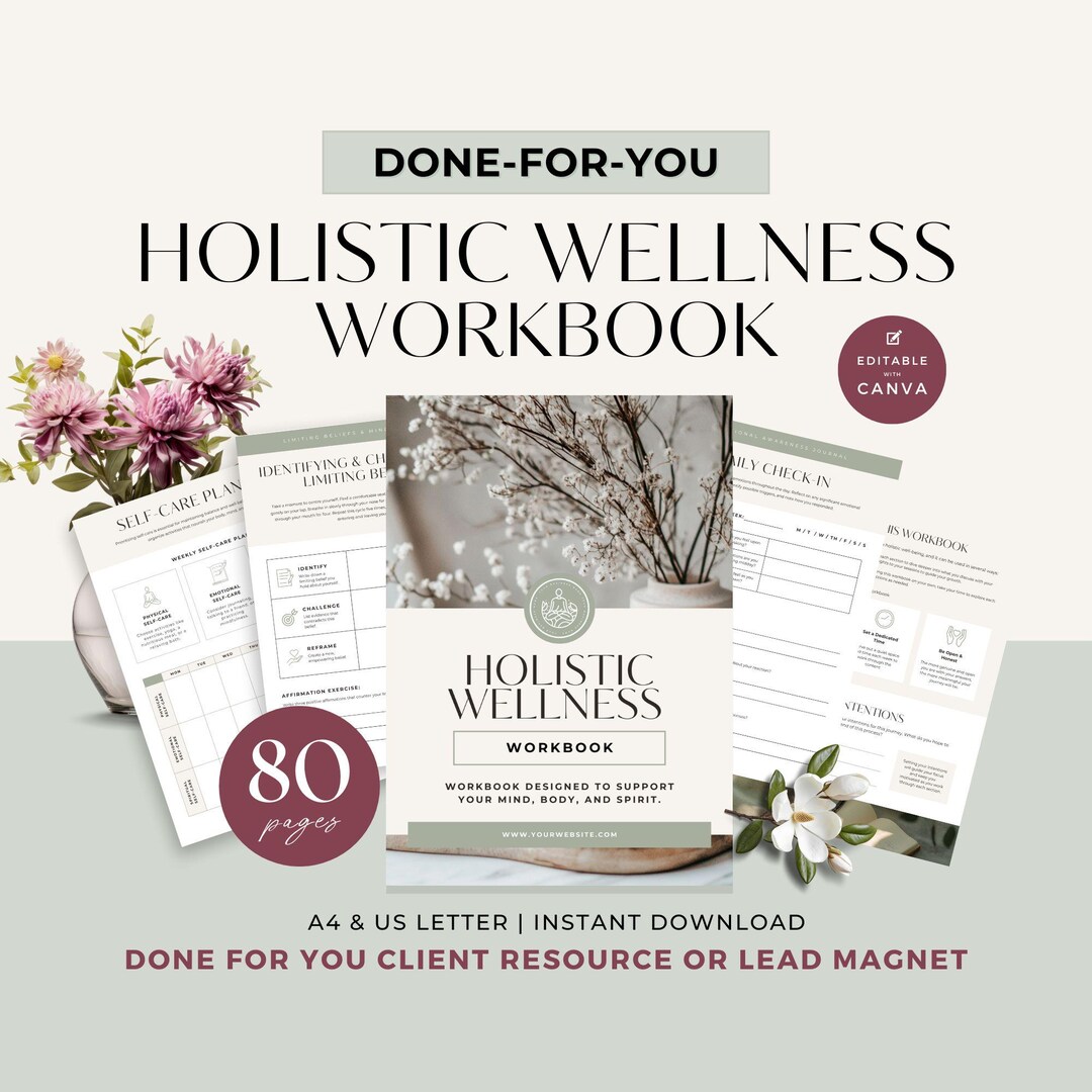 Holistic Wellness Workbook for Coaches & Practitioners, Done for You ...
