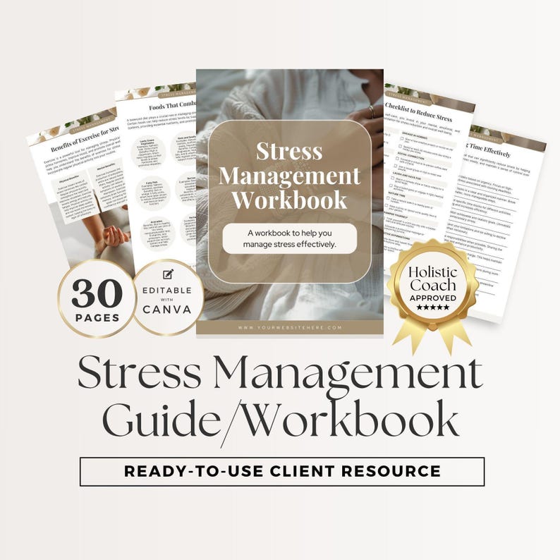 Stress Management Workbook | Life Coaching Worksheets | Ideal for ...