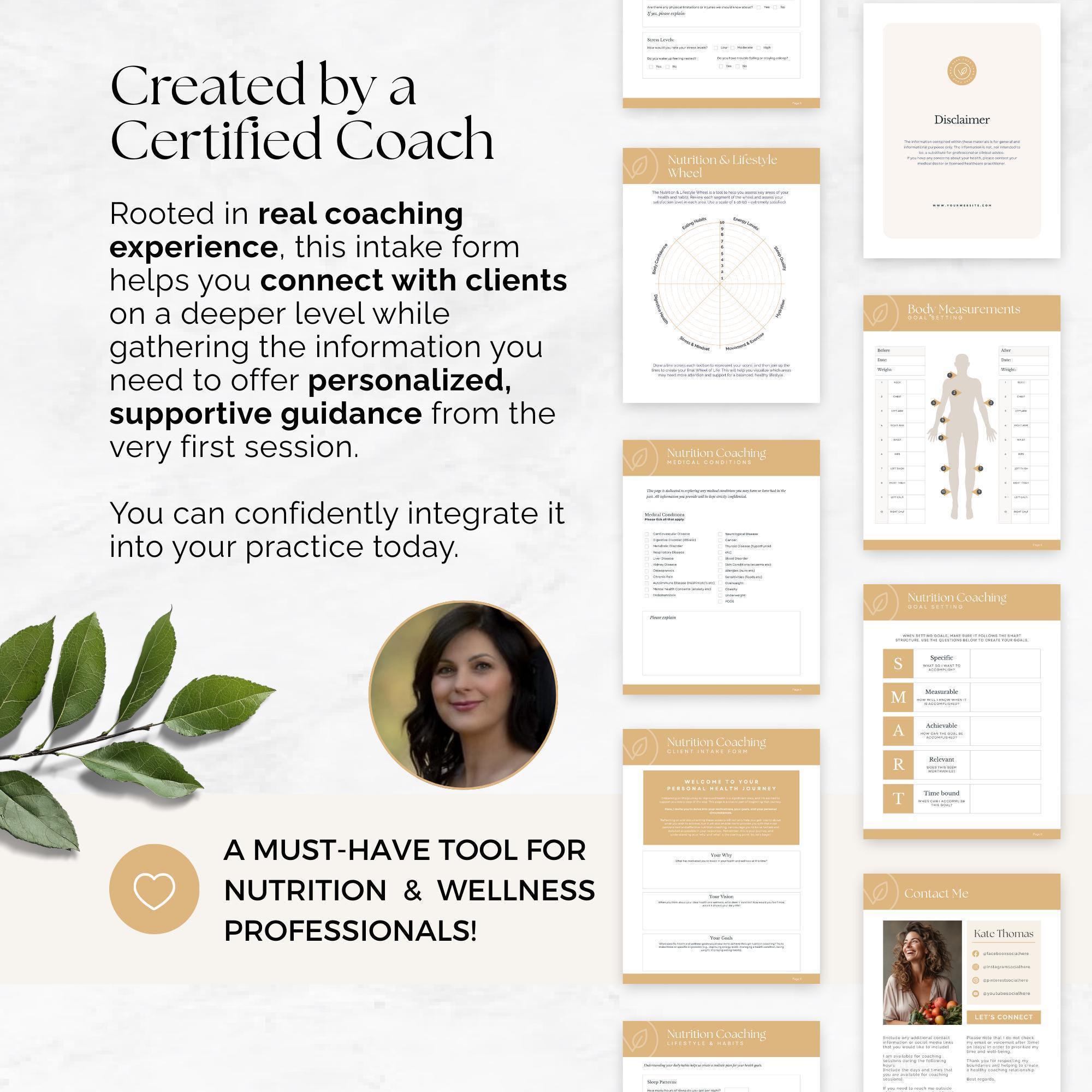 Nutrition Coach Intake Form, Editable New Client Questionnaire, Client ...