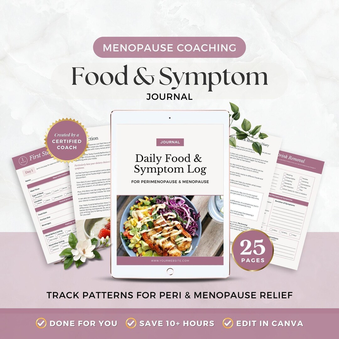 Perimenopause and Menopause Food Diary for Clients, Health Coach Lead ...