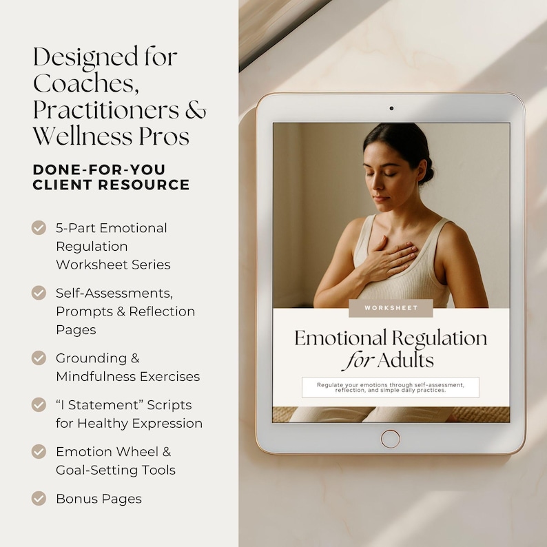 Emotional Regulation Worksheets Canva Template | Grounding & Self ...