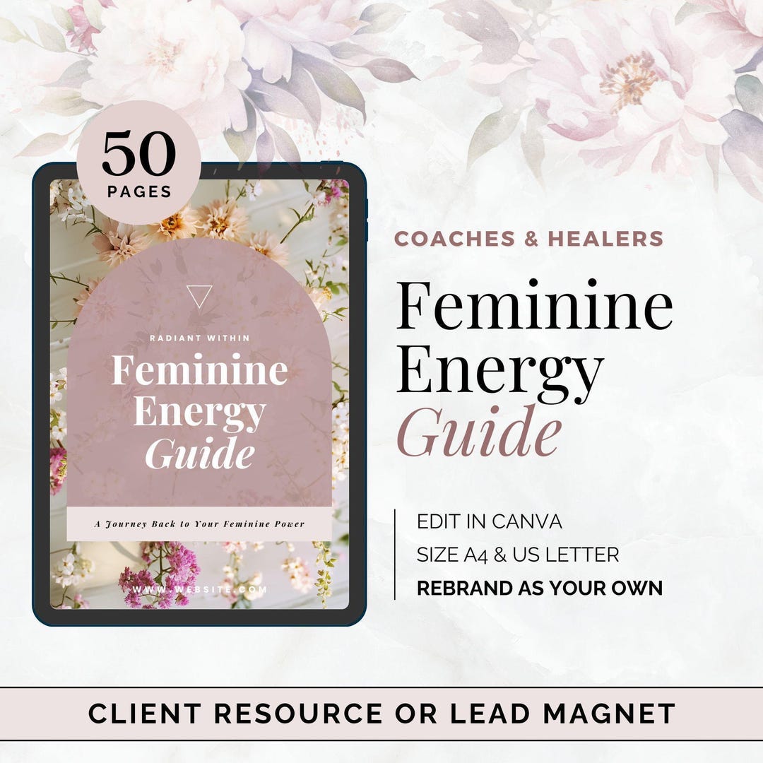 Feminine Energy Guide Canva Template for Coaches, Self-love ...