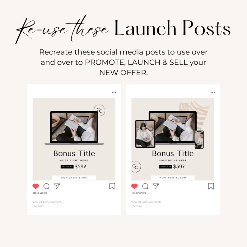 Course Launch Canva Templates Course Launch Instagram Posts - Etsy