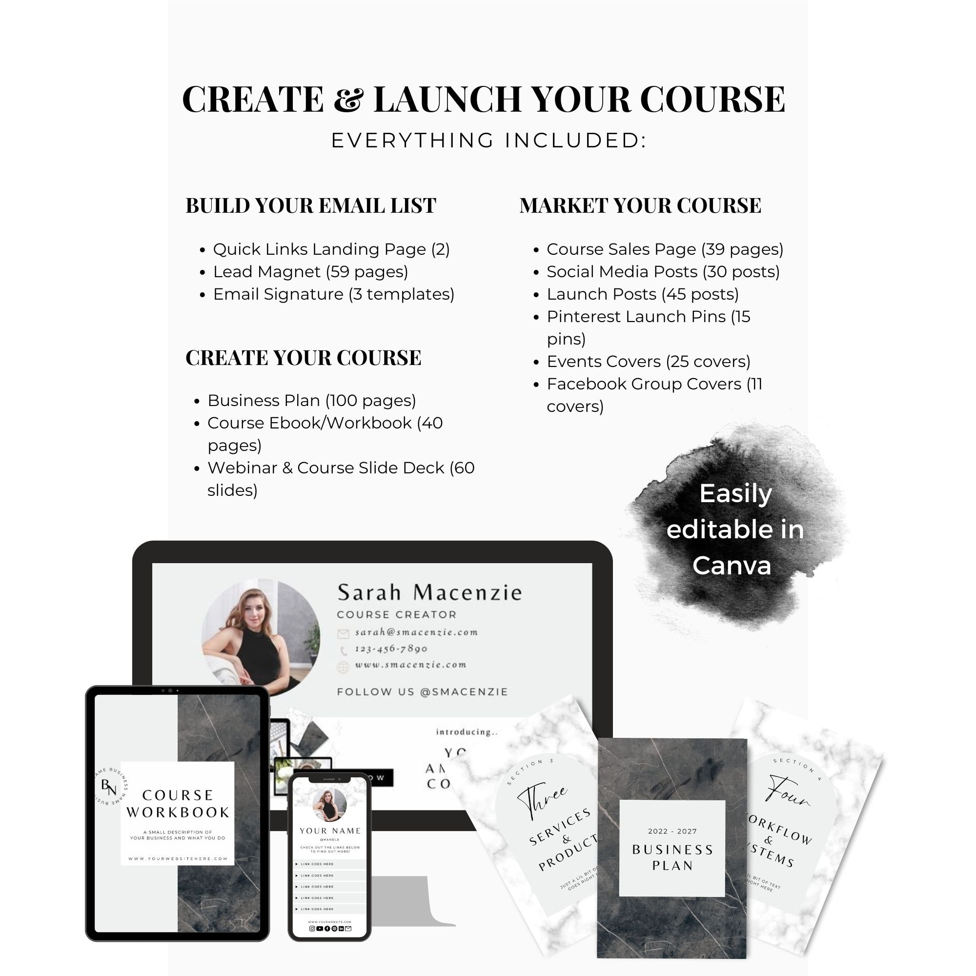 Course Creator Canva Template, Online Course Coach, Marketing Kit ... Course Creator Canva Template, Online Course Coach, Marketing Kit ...
