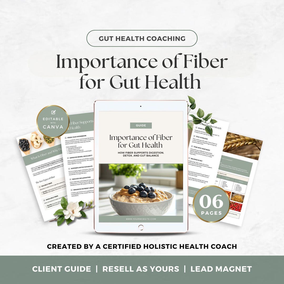 Fiber for Gut Health Guide Canva Template, Prebiotic Nutrition Handout ...