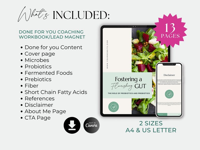 Health Coaching Program Template, Nutrition Coach, Healthy Gut ...