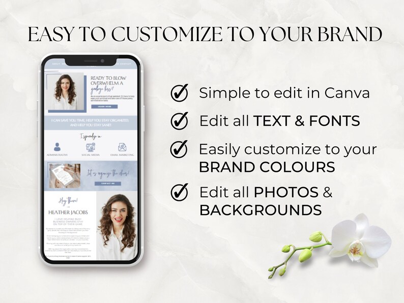 Virtual Assistant Website Template Canva, VA Templates, Social Media ...