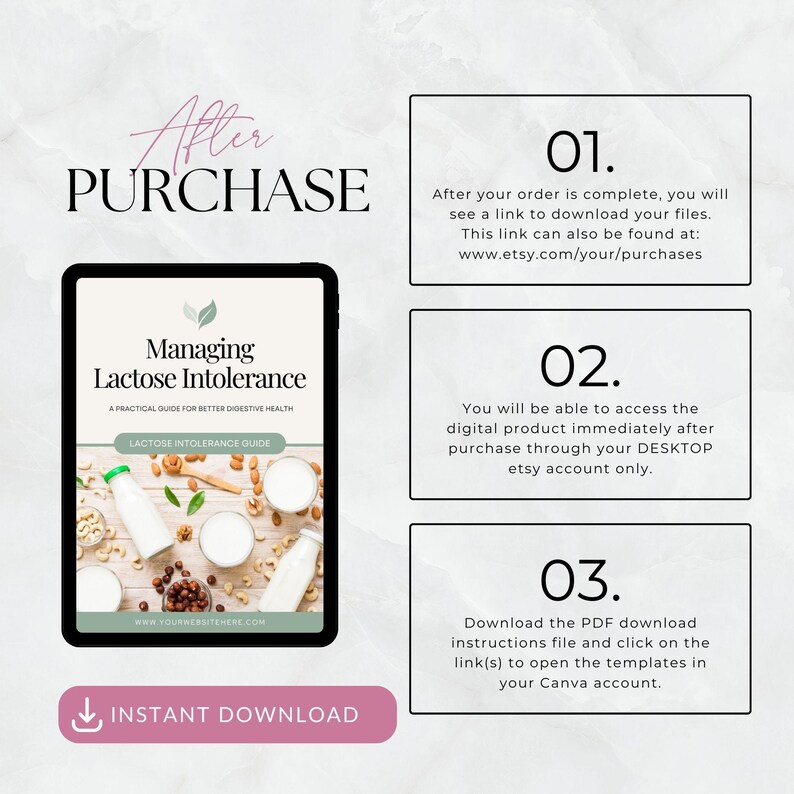 Managing Lactose Intolerance Guide Canva Template Editable Health Coach ...