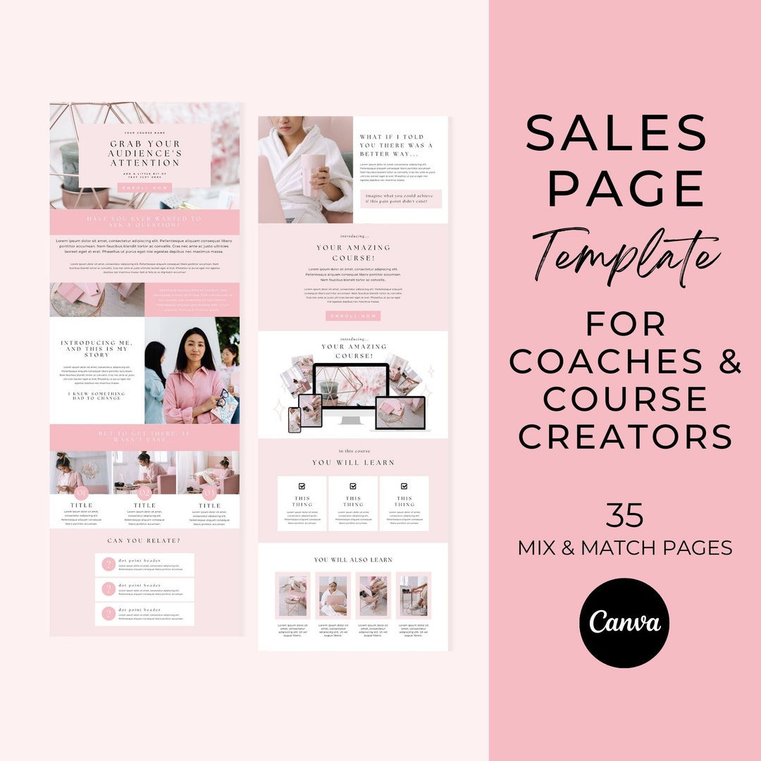 High Converting Sales Page Canva Template Sales Page - Etsy