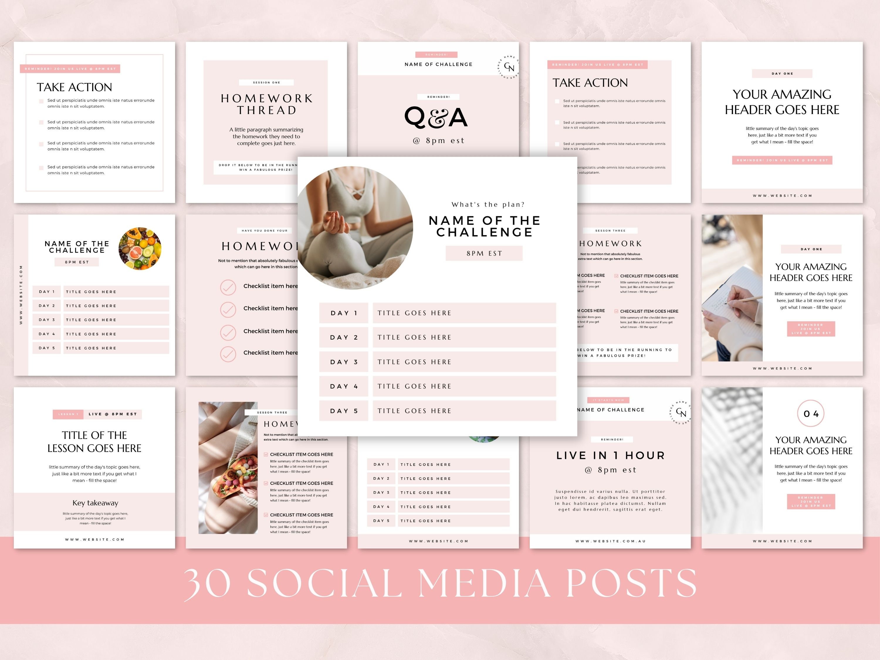 Social Media Challenge Posts, Health Coaching Instagram Template ...
