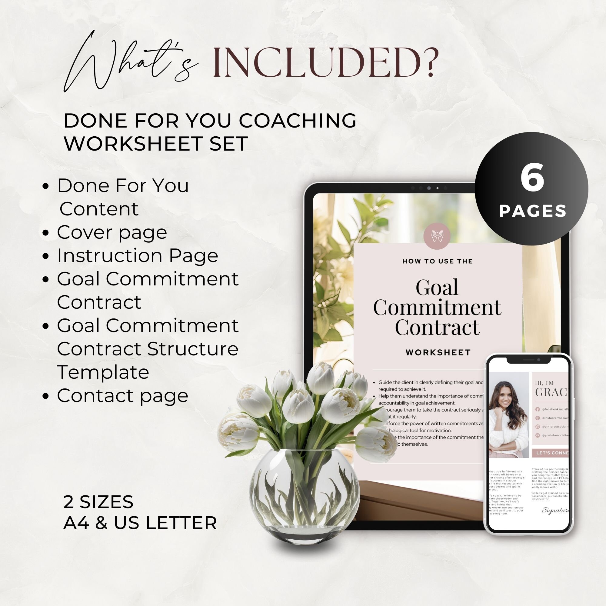 Coaching Worksheet Template, Life Coach Workbook, Self Discovery ...
