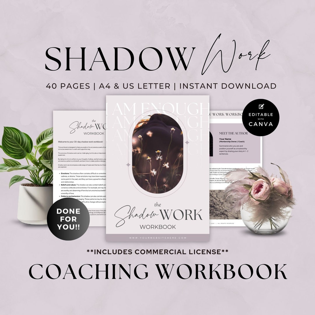 Shadow Work Journal and Workbook, Printable Prompts, Coaching Worksheet ...