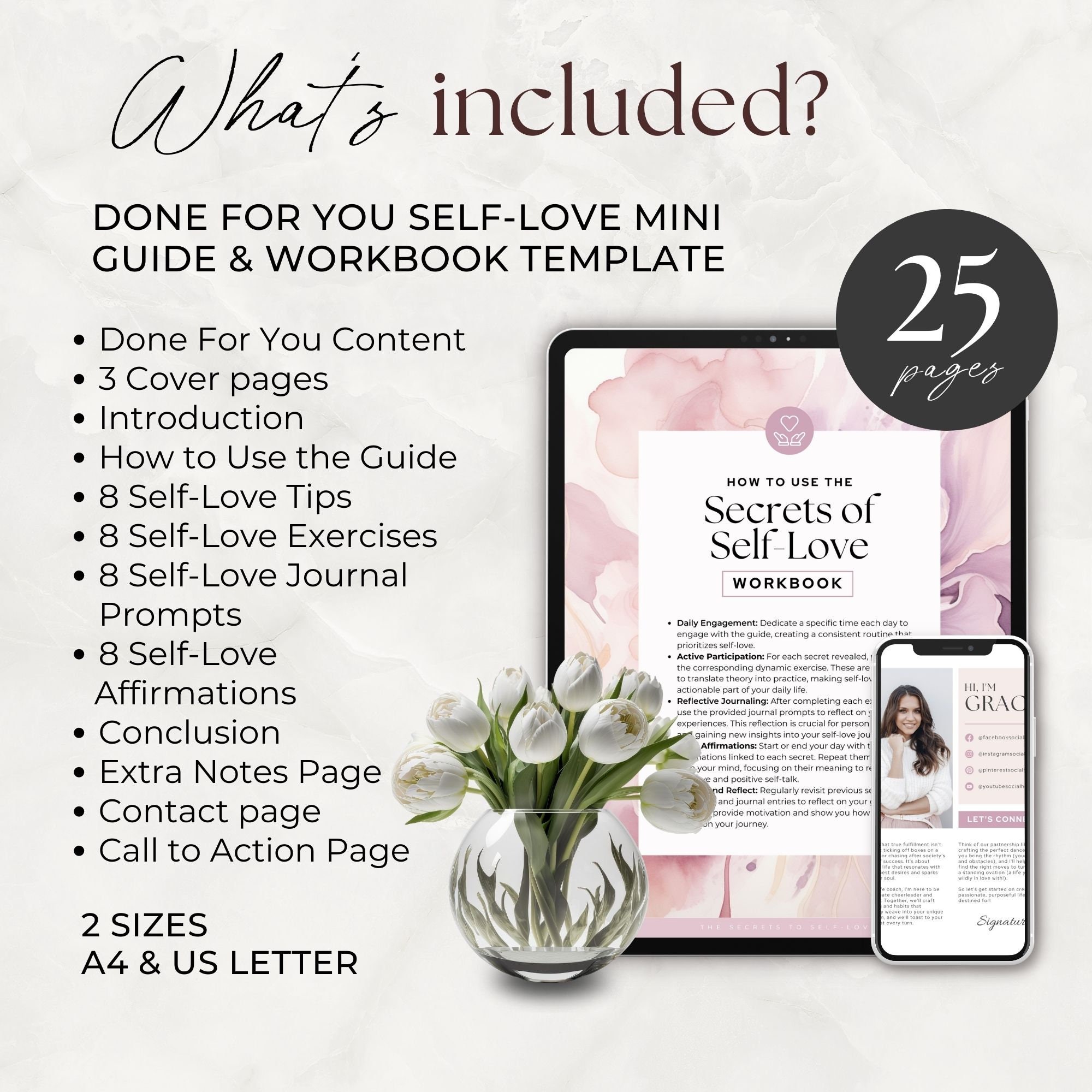 Self Love Guide and Workbook With Exercises, Journal Prompts and ...