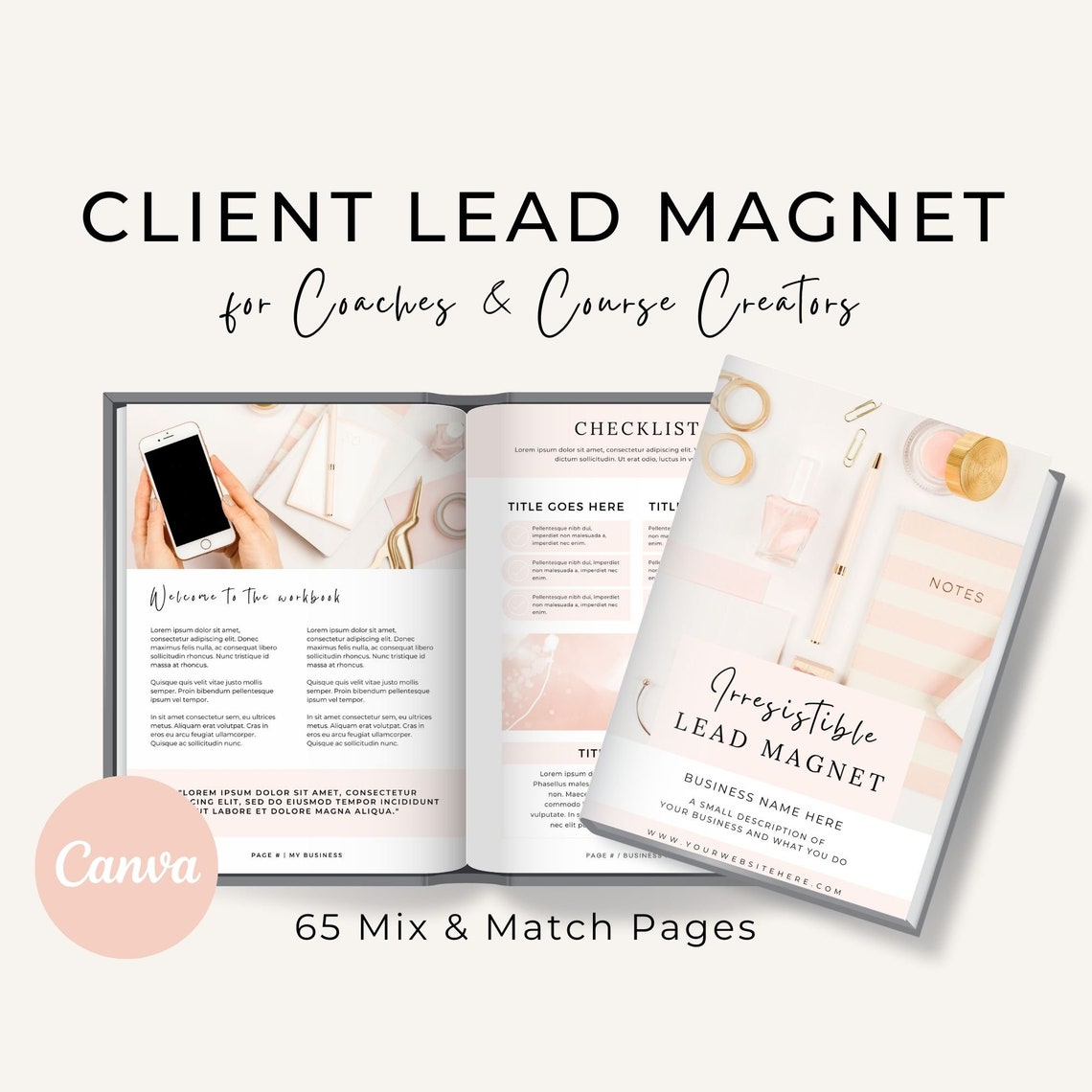 Lead Magnet Template Canva, Checklist Lead Magnet, Worksheets for ...