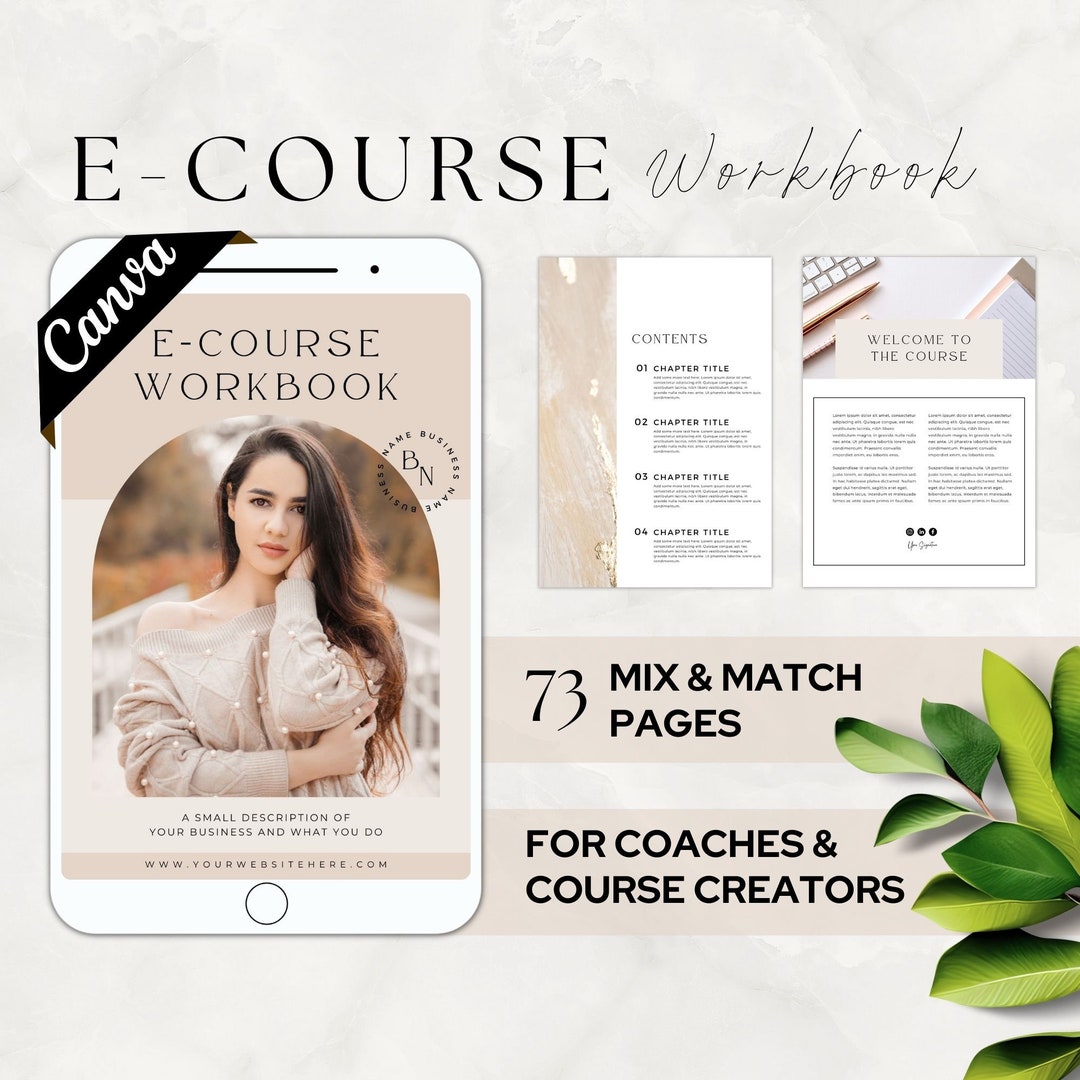 Online Course Workbook Template, Ebook Template for Business Coaching ...