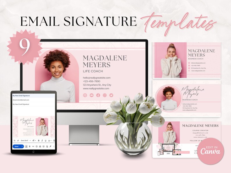 Clickable Email Signature Template, Business Card, Professional, Gmail ...