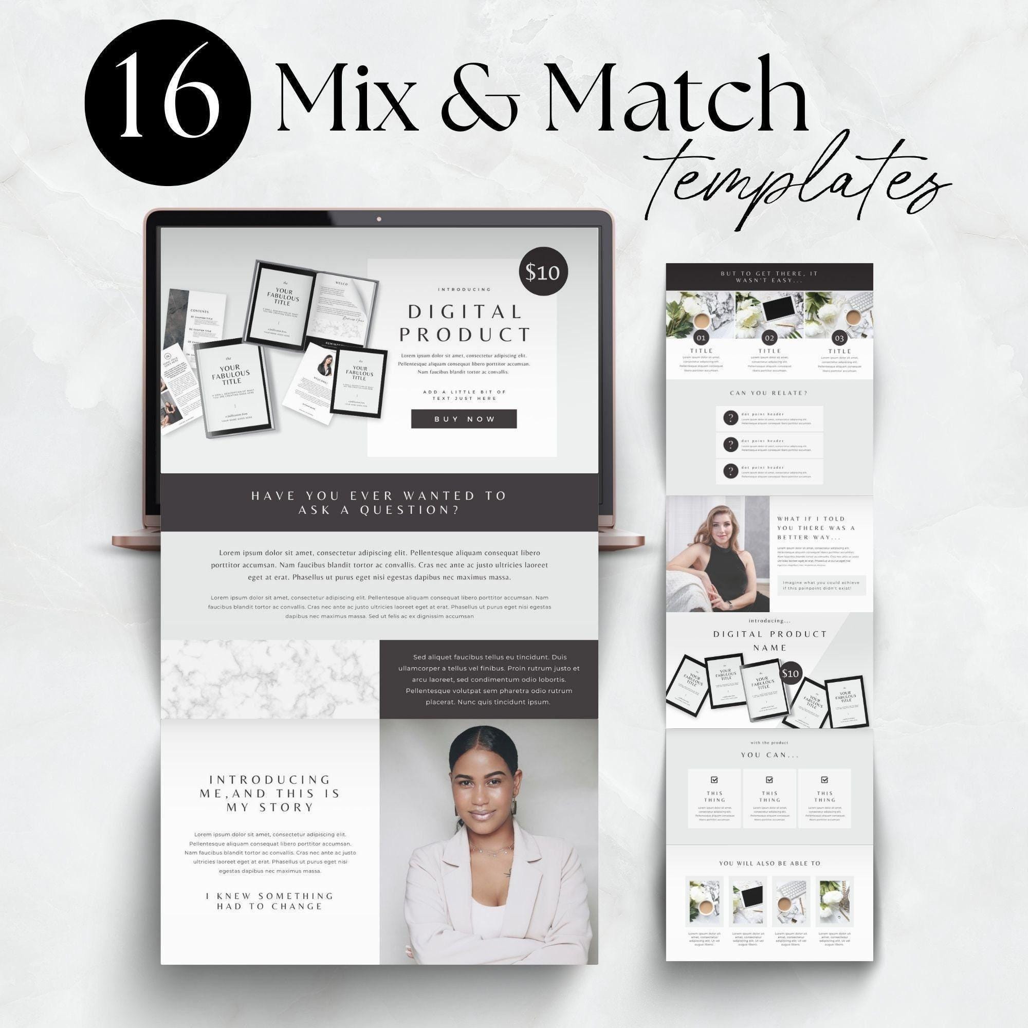 Sales Page Template for Product Canva, Canva Digital Product Sales Page ...