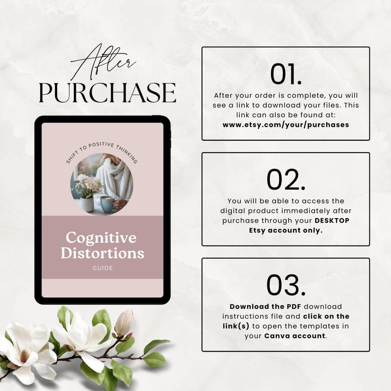 Cognitive Distortions Guide With Editable Worksheets & Journaling ...