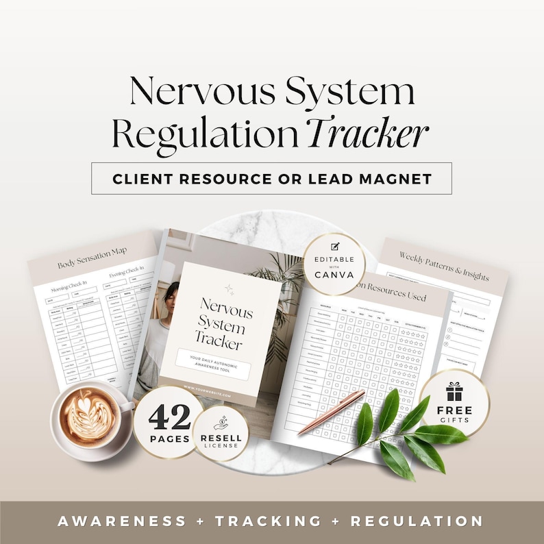 Nervous System Regulation Tracker Canva Template | Somatic Coach Client ...