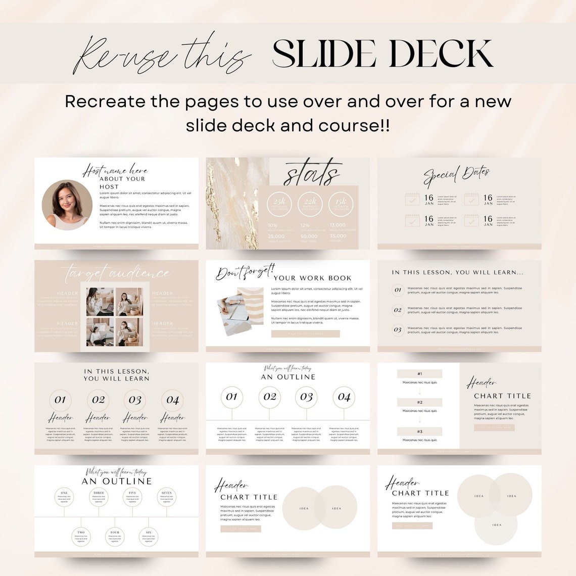 Webinar Slide Deck Canva Template, Business Pitch Deck Template, Course ...
