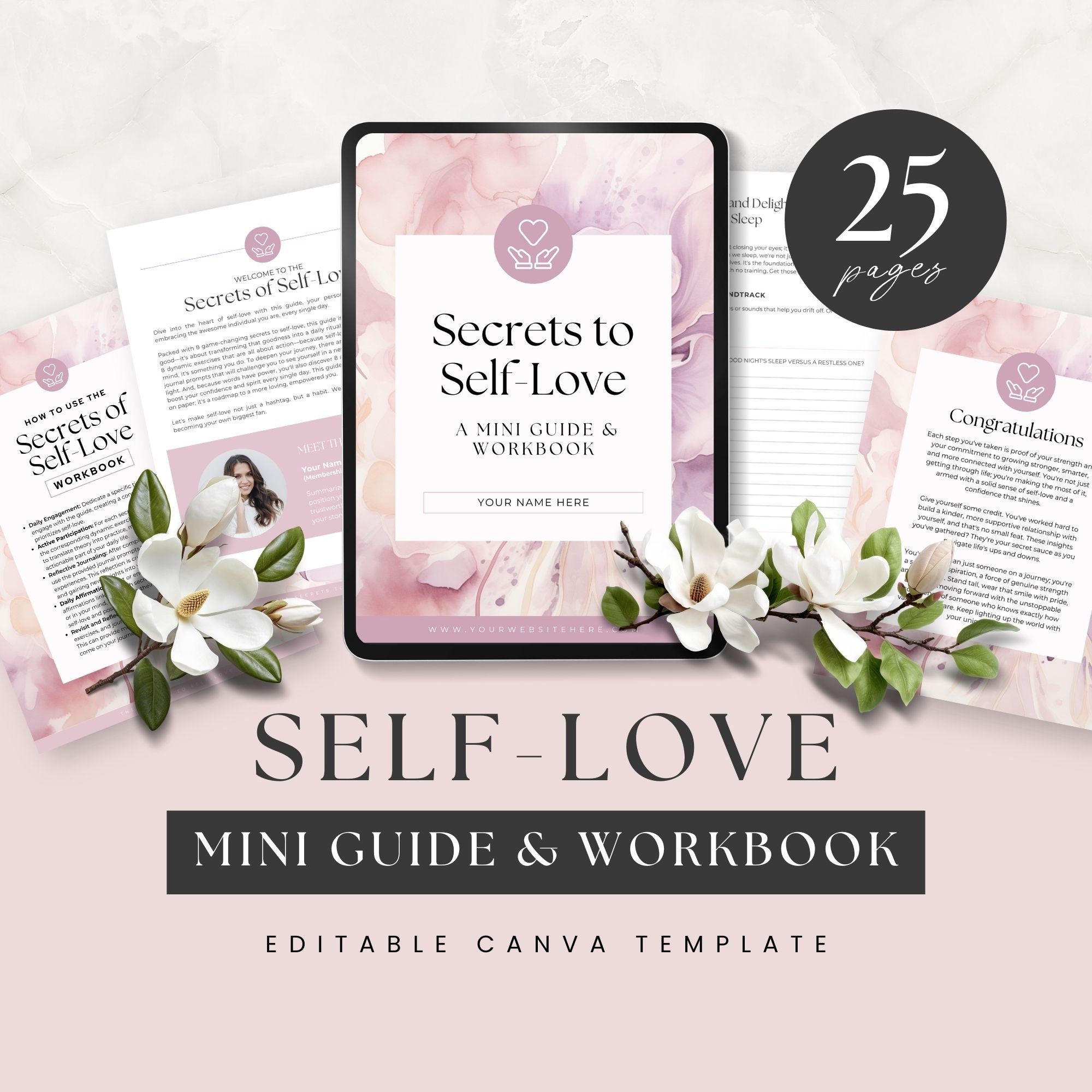 Self Love Guide and Workbook With Exercises, Journal Prompts and ...