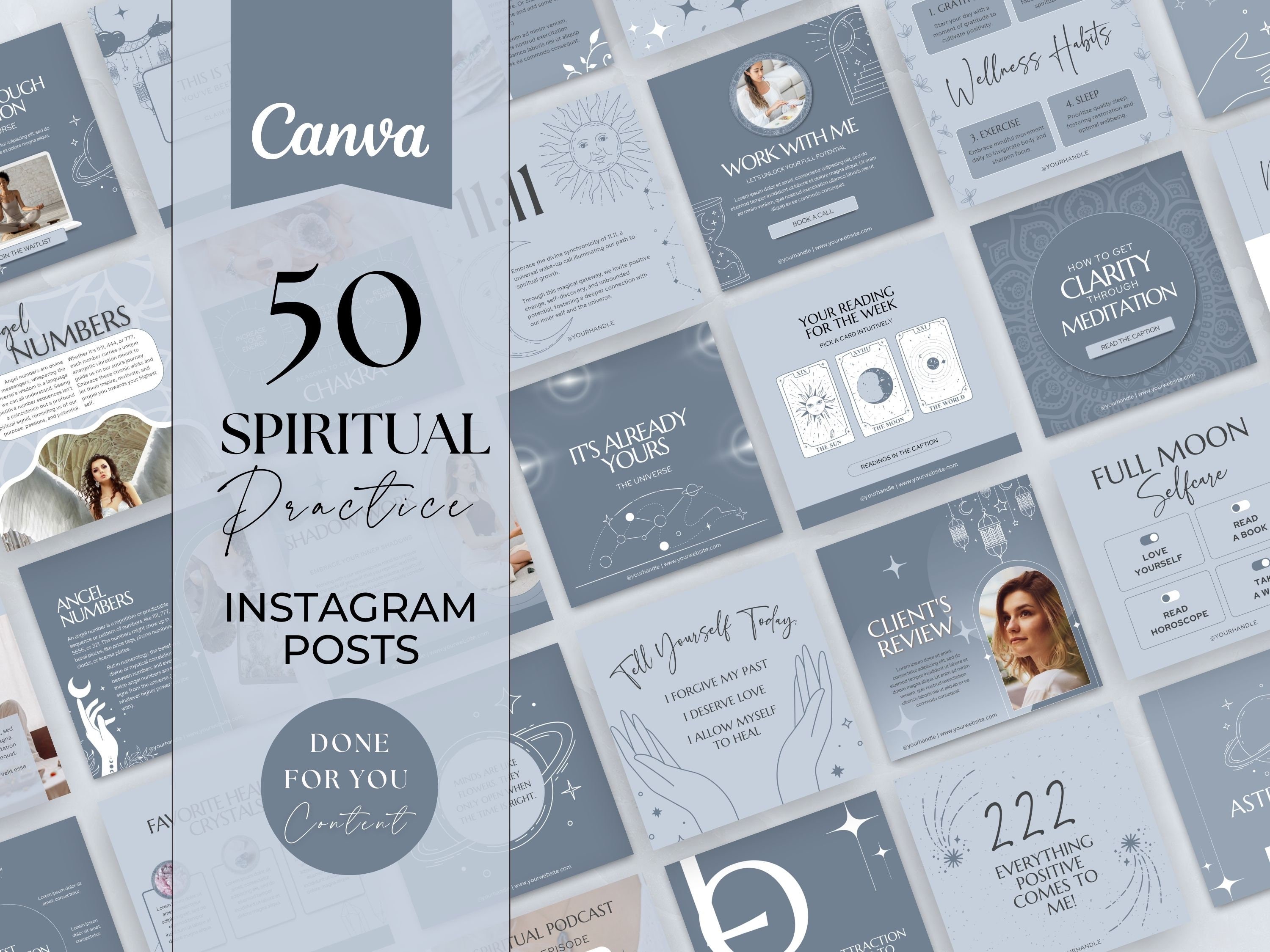 Spiritual Instagram Templates for Coaches, Celestial, Manifestation ...