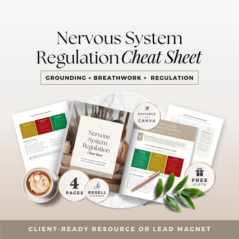 Nervous System Regulation Cheat Sheet | Polyvagal Guide | Grounding ...