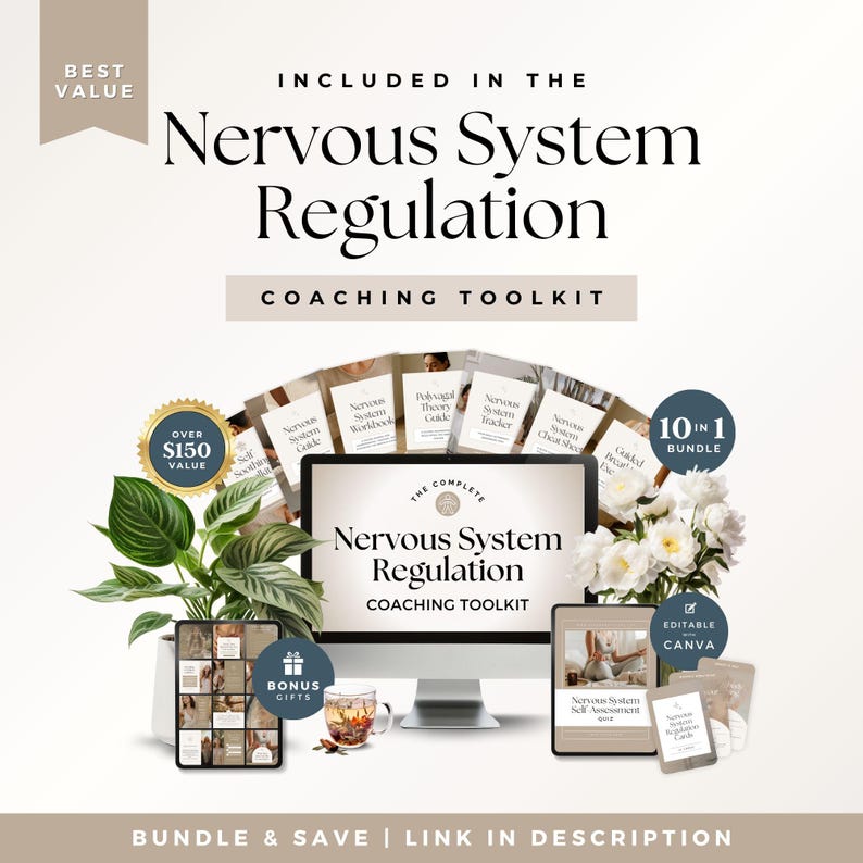 Nervous System Regulation Flash Cards | 32 Editable Canva Templates for ...