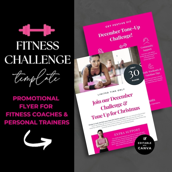Fitness Challenge Flyer - Etsy
