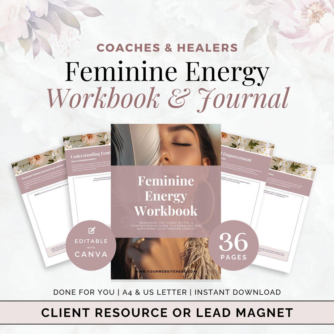 Feminine Energy Workbook for Coaches, Self-love & Empowerment Guide ...