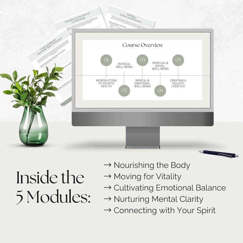 Holistic Health Course Canva Template, Holistic Coach Workbook ...