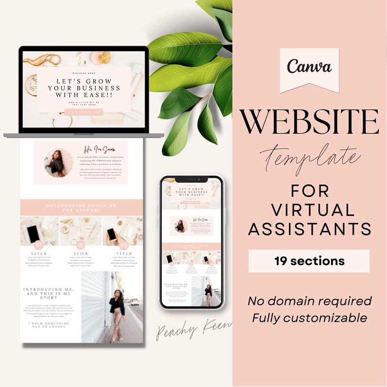 Virtual Assistant Website Template Canva Canva Website Done - Etsy