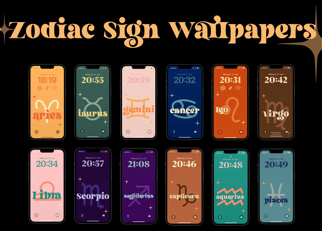 Leo Phone Wallpapers Zodiac Signs Phone Background Astrology Symbols ...