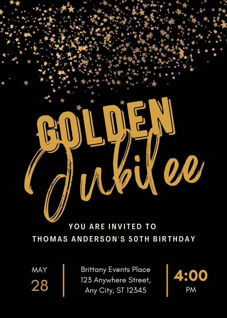 Golden Jubilee Birthday Invitation 50th Birthday Invitation - Etsy Golden Jubilee Birthday Invitation 50th Birthday Invitation - Etsy