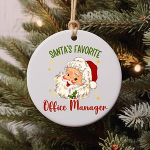 Office Manager Gift Santas Favorite Office Manager Christmas Tree ...