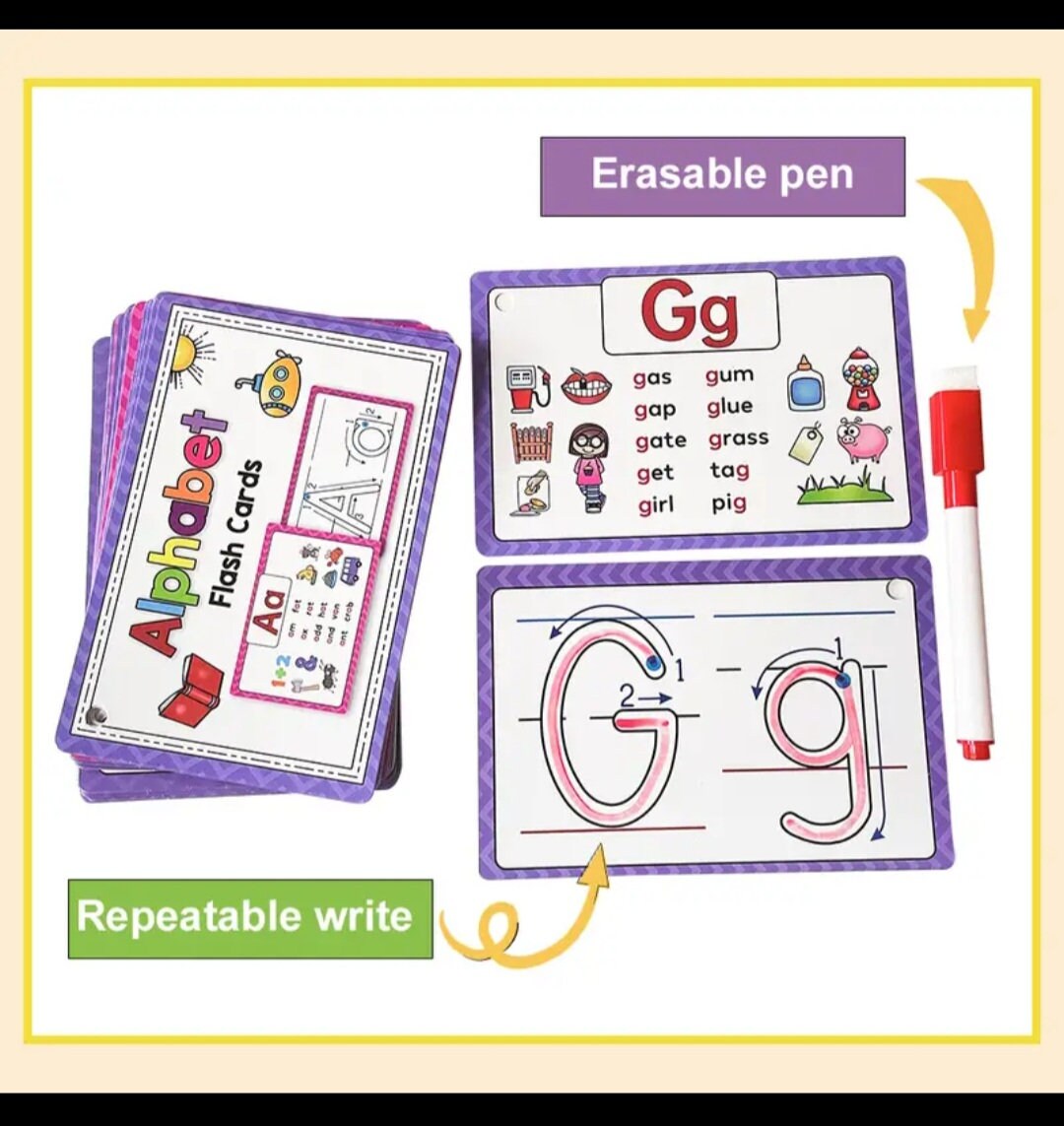 26 Alphabet CVC Words Learn Flash Cards Abc Letter With - Etsy