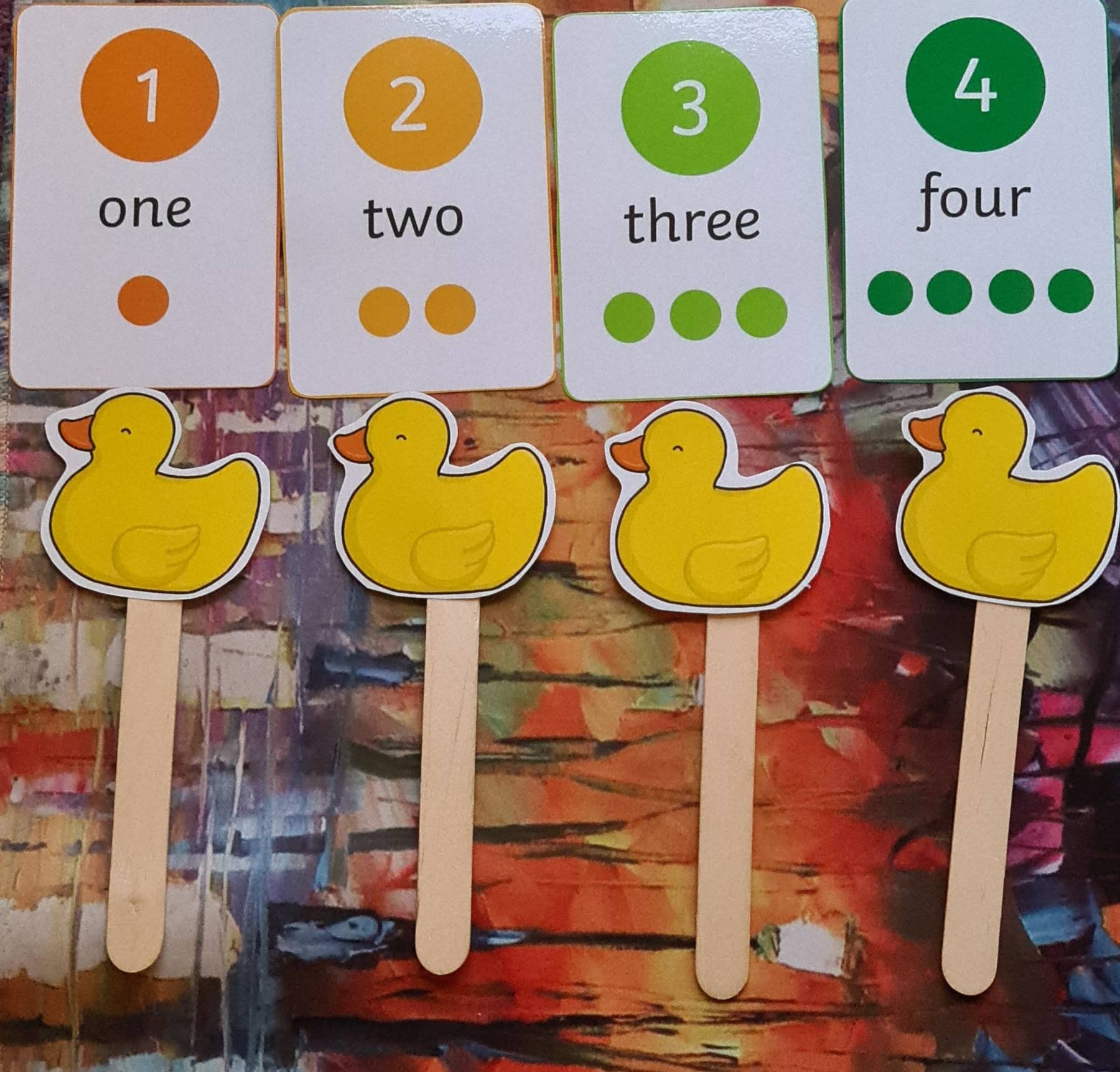 5 Little Ducks Rhyming Pack, Puppets and Props for Singing, Counting ...
