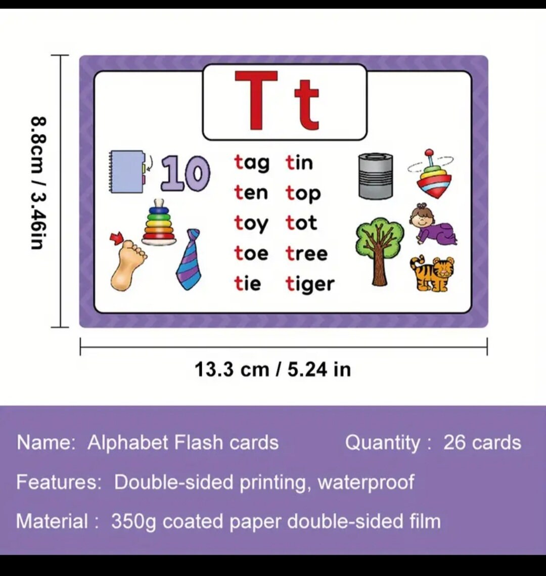 26 Alphabet CVC Words Learn Flash Cards Abc Letter With - Etsy