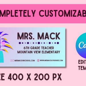 Digital Teacher Email Signature Templates | Customizable for Canva ...