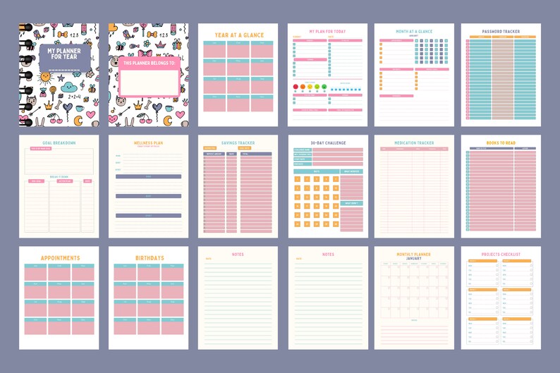 ADHD Printable Planner ADHD Student Planner Kids Daily Planning, Goal ...