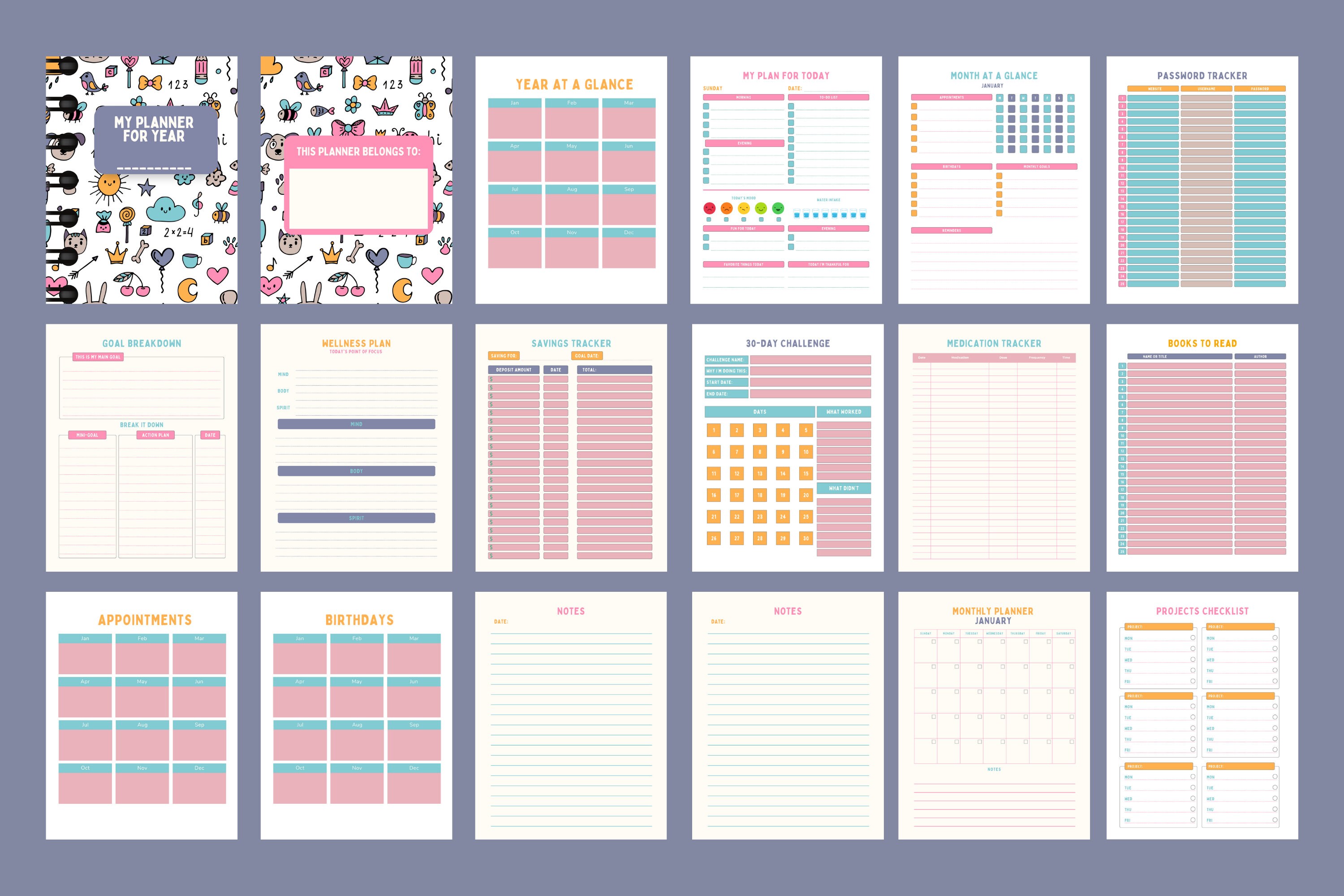 ADHD Printable Planner ADHD Student Planner Kids Daily Planning, Goal ...