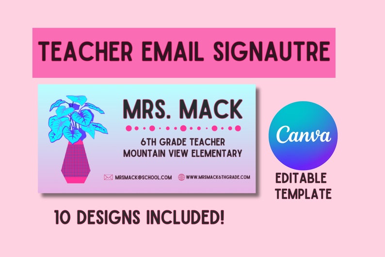 Digital Teacher Email Signature Templates Customizable for - Etsy