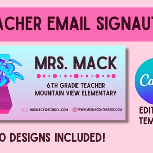 Digital Teacher Email Signature Templates | Customizable for Canva ...