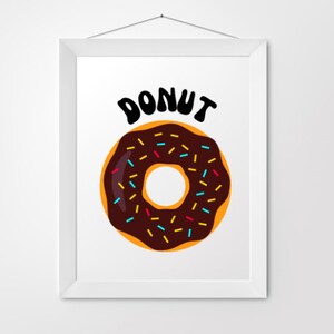 Set of 3 Digital Donut Prints | Big Donut Energy | Groovy Retro Font ...