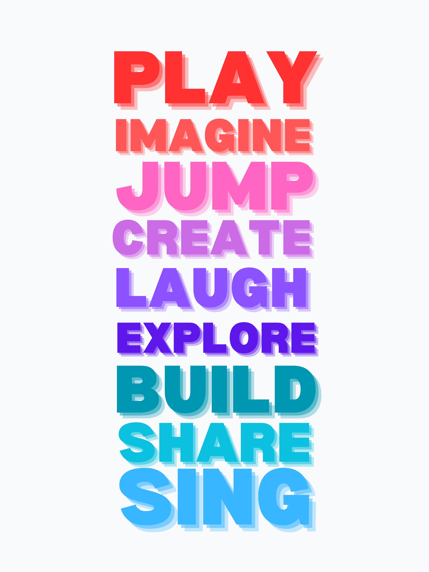 Colorful Kid's Playroom Digital Print | Play, Imagine, Jump, Create ...