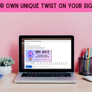 Digital Teacher Email Signature Templates | Customizable for Canva ...